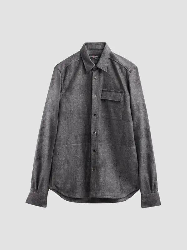 Kiton Buba Plaid Wool-cotton-cashmere Shirt