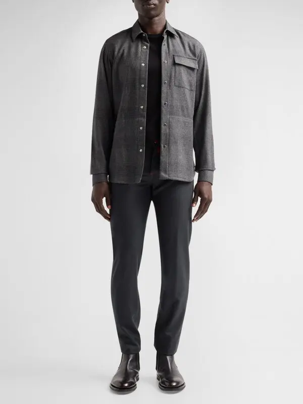 Kiton Buba Plaid Wool-cotton-cashmere Shirt