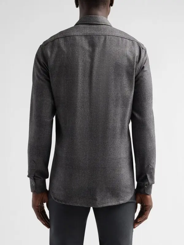 Kiton Buba Plaid Wool-cotton-cashmere Shirt
