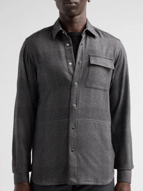 Kiton Buba Plaid Wool-cotton-cashmere Shirt