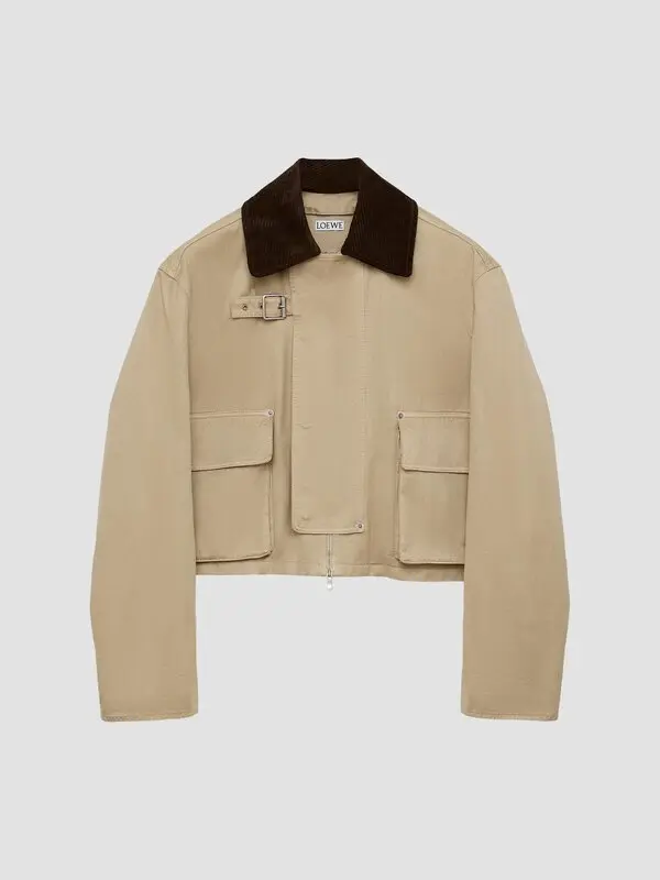 Loewe Corduroy Spread Collar Short Parka