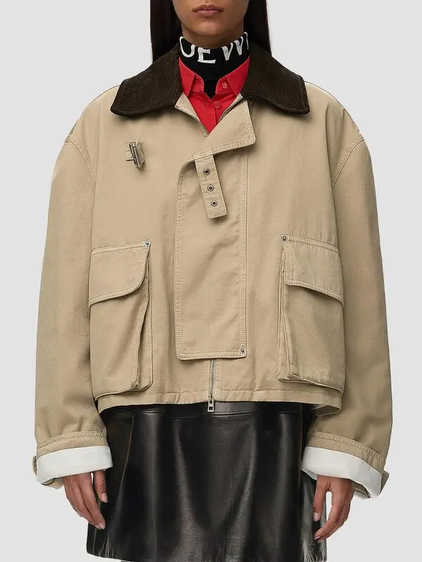 Loewe Corduroy Spread Collar Short Parka