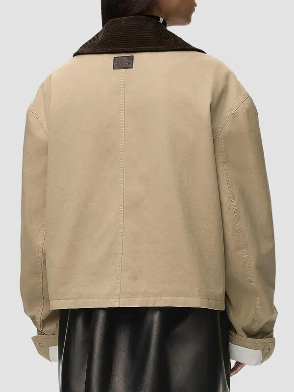 Loewe Corduroy Spread Collar Short Parka