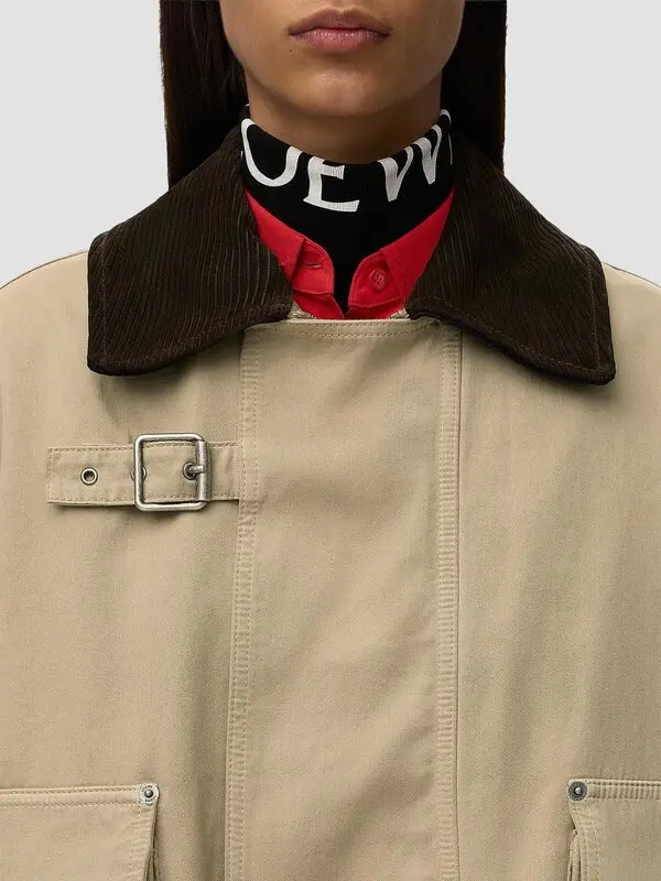 Loewe Corduroy Spread Collar Short Parka