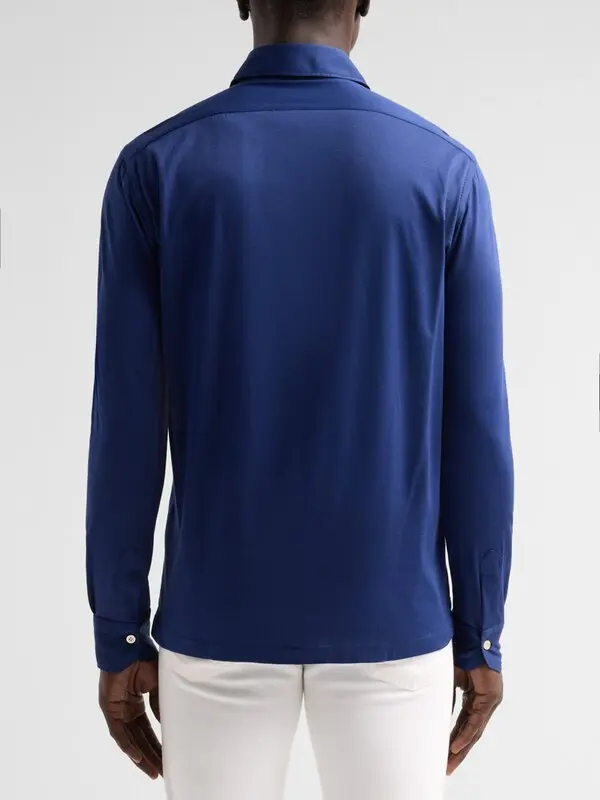 Kiton Cotton Piqué Polo Shirt - Blue