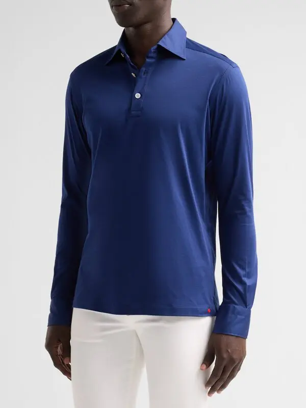 Kiton Cotton Piqué Polo Shirt - Blue