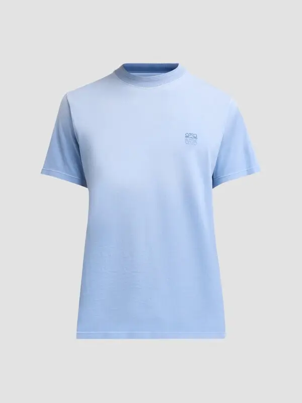 Loewe Anagram Regular-fit Cotton Crewneck T-shirt - Blue