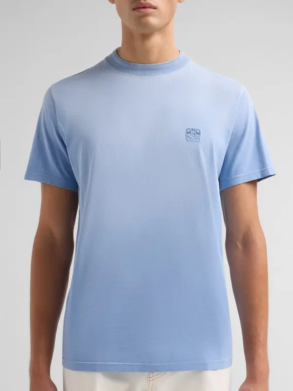 Loewe Anagram Regular-fit Cotton Crewneck T-shirt - Blue