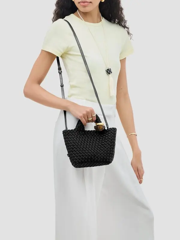 NAGHEDI St. Barths Petit Beads Top Handle Bag - Onyx
