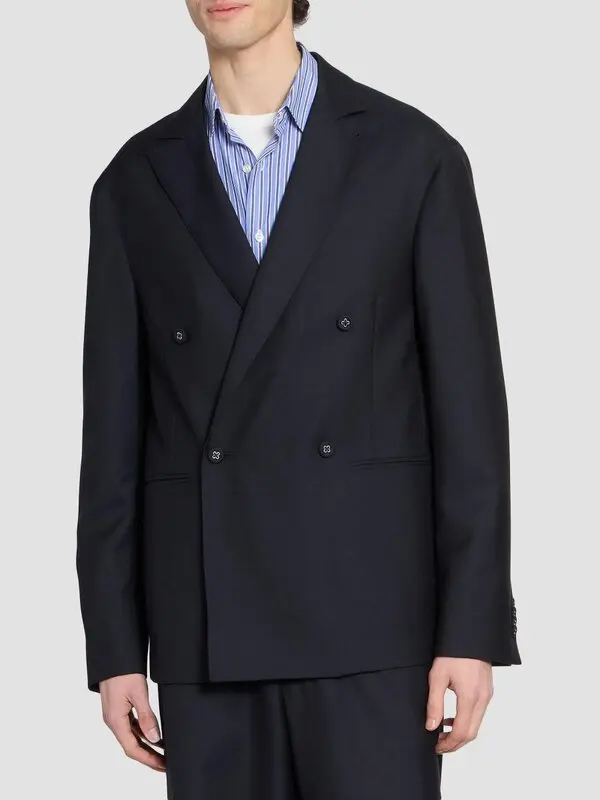 Officine Générale Merrick Wool-cashmere-silk Double-breasted Blazer