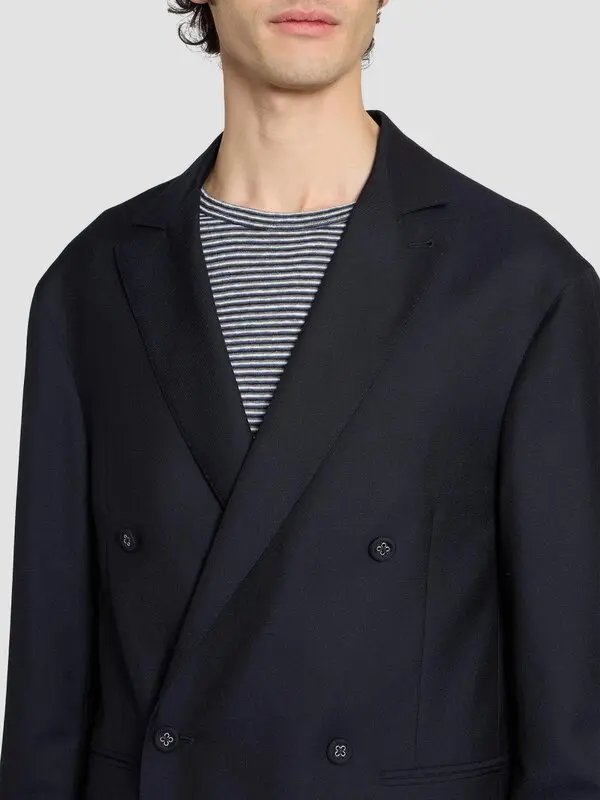 Officine Générale Merrick Wool-cashmere-silk Double-breasted Blazer