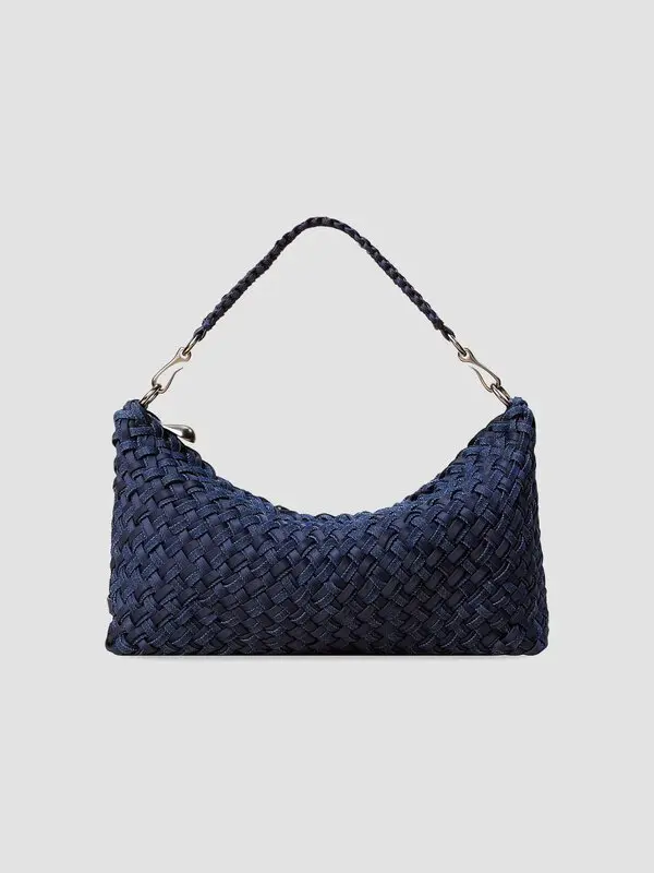 NAGHEDI Porto Small Double Weave Half Moon Shoulder Bag