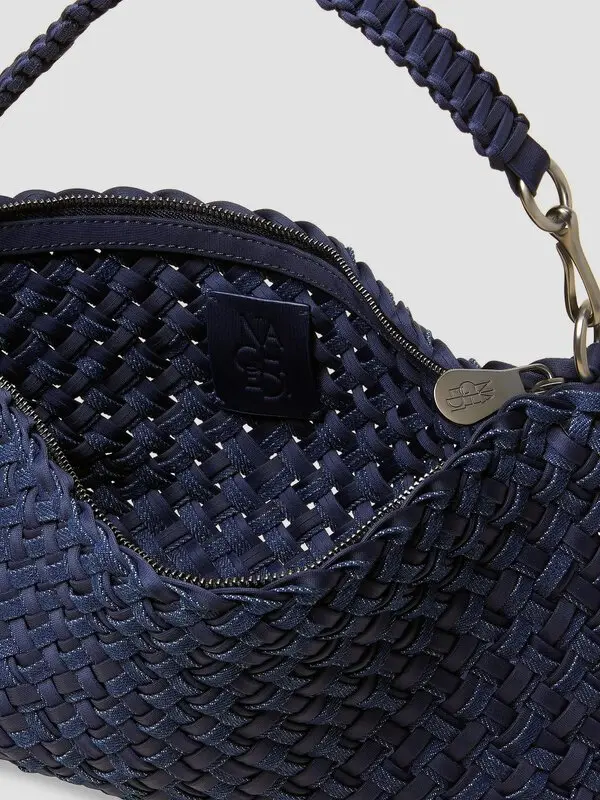 NAGHEDI Porto Small Double Weave Half Moon Shoulder Bag