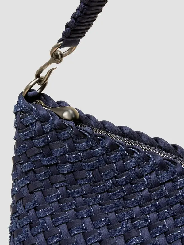 NAGHEDI Porto Small Double Weave Half Moon Shoulder Bag