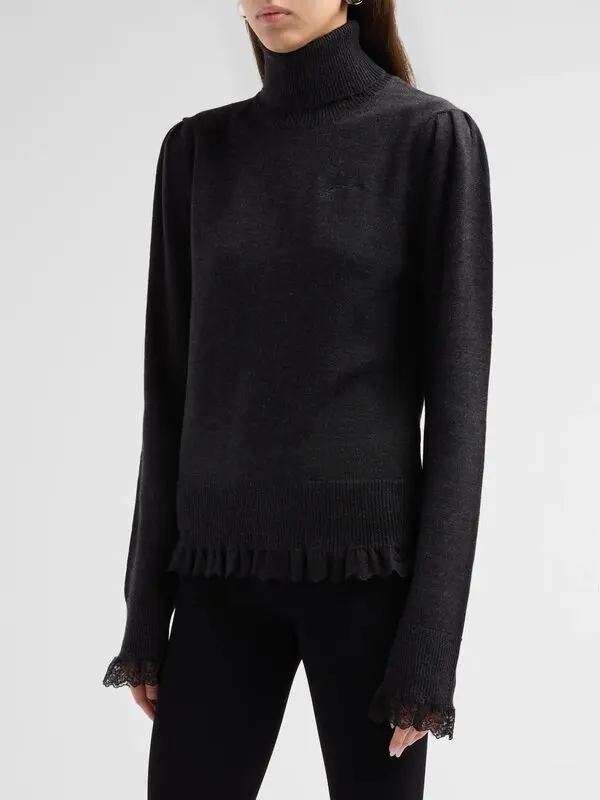 GANNI Merino Wool Turtleneck Sweater