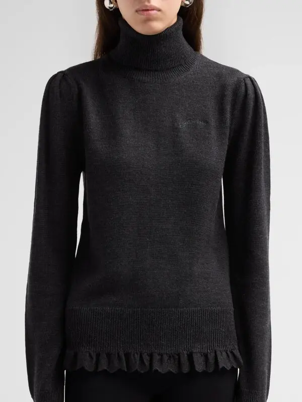 GANNI Merino Wool Turtleneck Sweater