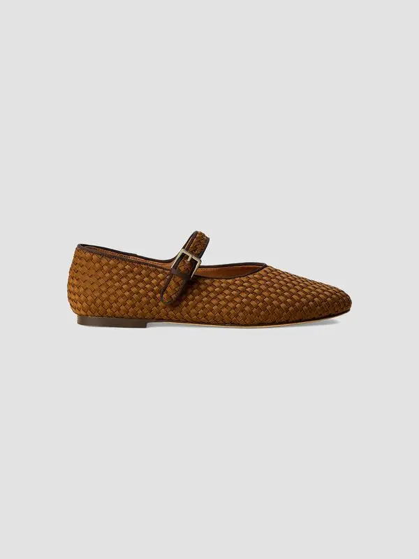 NAGHEDI Marais Mary Jane Flats - Teak