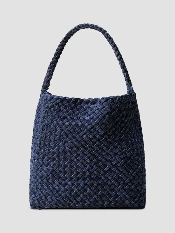 NAGHEDI Nomad Medium Double Weave Denim Hobo Shoulder Bag - Indigo