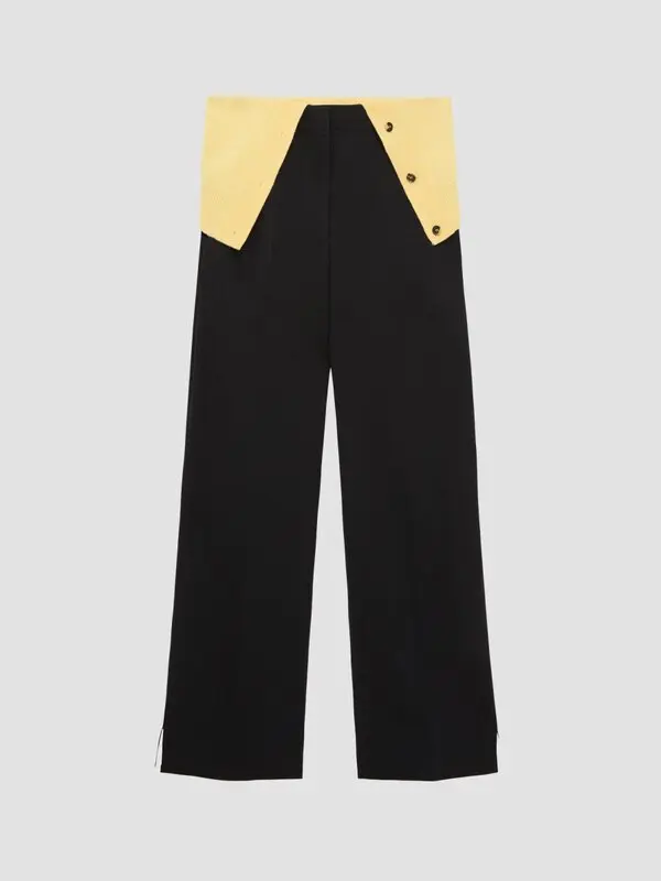 Loewe Removable Flap-waist Wool-blend Trousers - Black