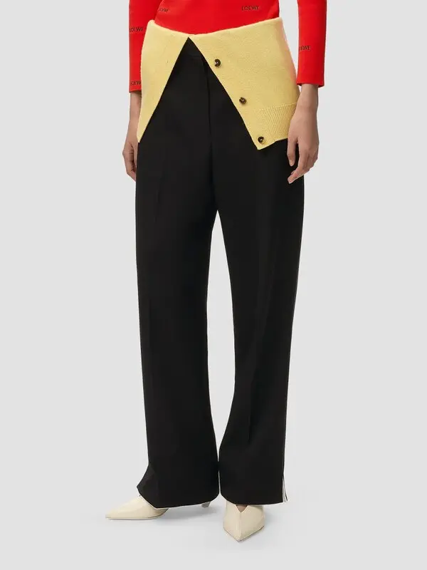 Loewe Removable Flap-waist Wool-blend Trousers