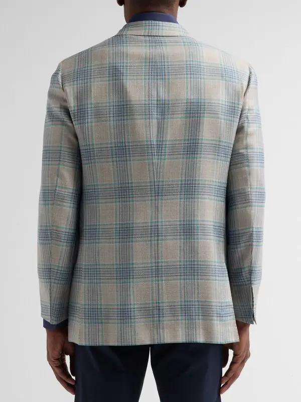 Kiton Cashmere Plaid Two-button Sport Coat