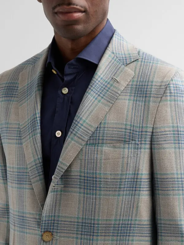 Kiton Cashmere Plaid Two-button Sport Coat
