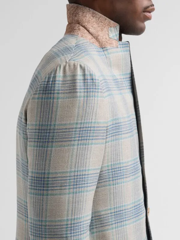 Kiton Cashmere Plaid Two-button Sport Coat