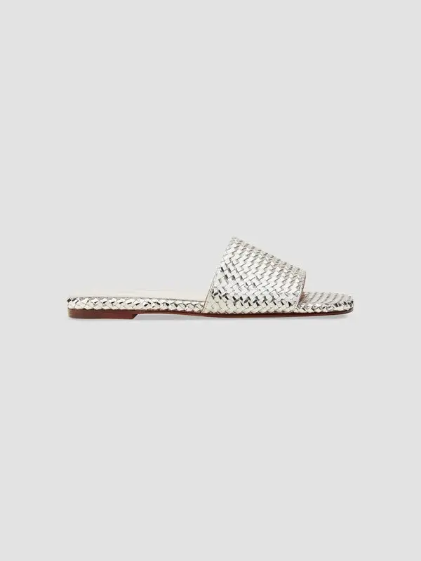 NAGHEDI St. Barths Metallic Slide Sandals
