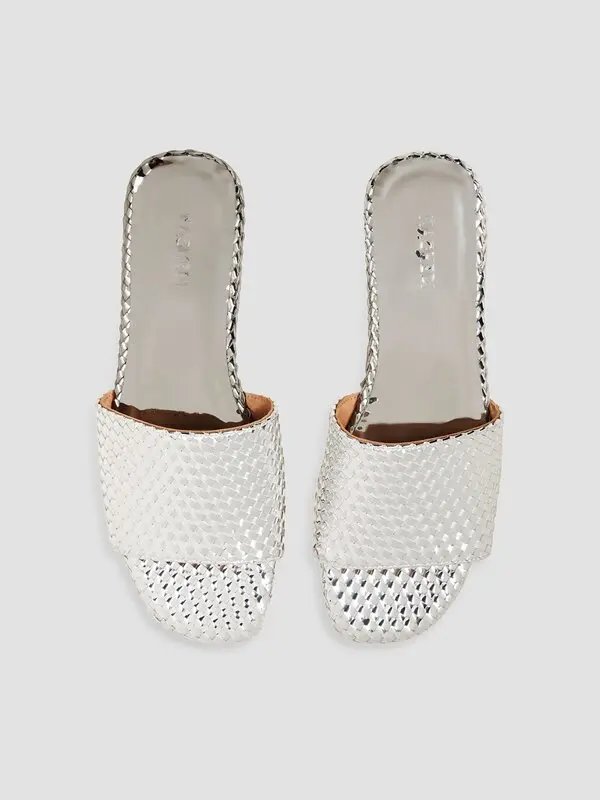 NAGHEDI St. Barths Metallic Slide Sandals