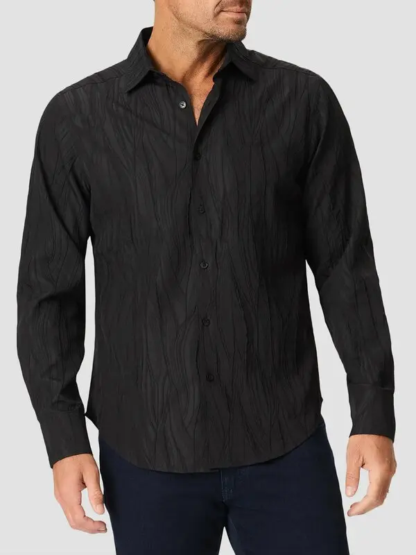 Robert Graham Wells Textured Stretch-jacquard Shirt