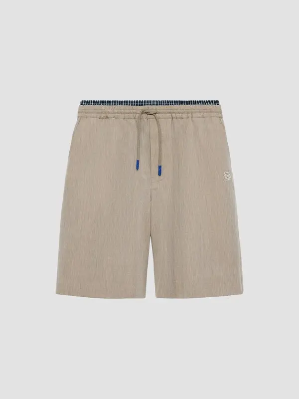 Loewe Layered-waistband Cotton-wool Blend Shorts