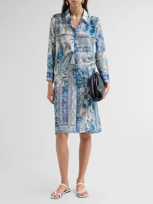 Johnny Was Relaxed Cotton-silk Shirtdress