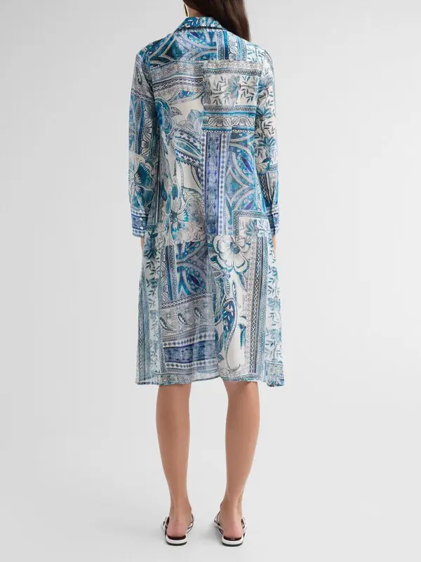 Johnny Was Relaxed Cotton-silk Shirtdress