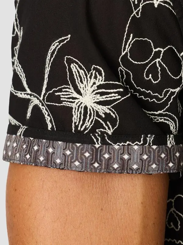 Robert Graham Emden Skull-schiffli Cotton-blend Shirt