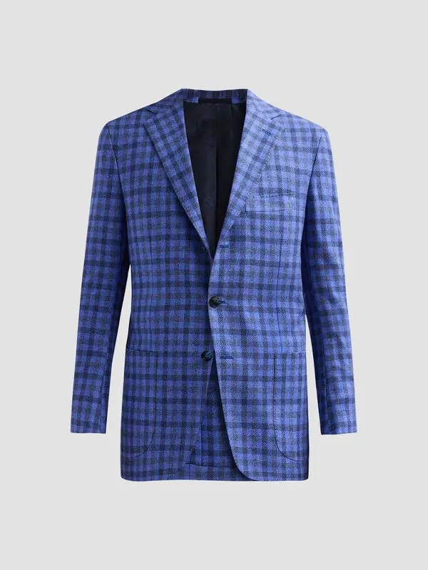Kiton Checked Cashmere-cotton-silk Sport Coat