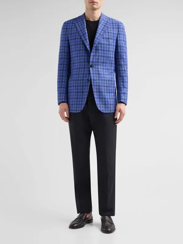Kiton Checked Cashmere-cotton-silk Sport Coat