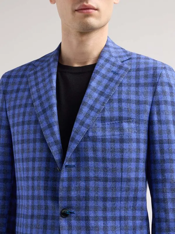 Kiton Checked Cashmere-cotton-silk Sport Coat