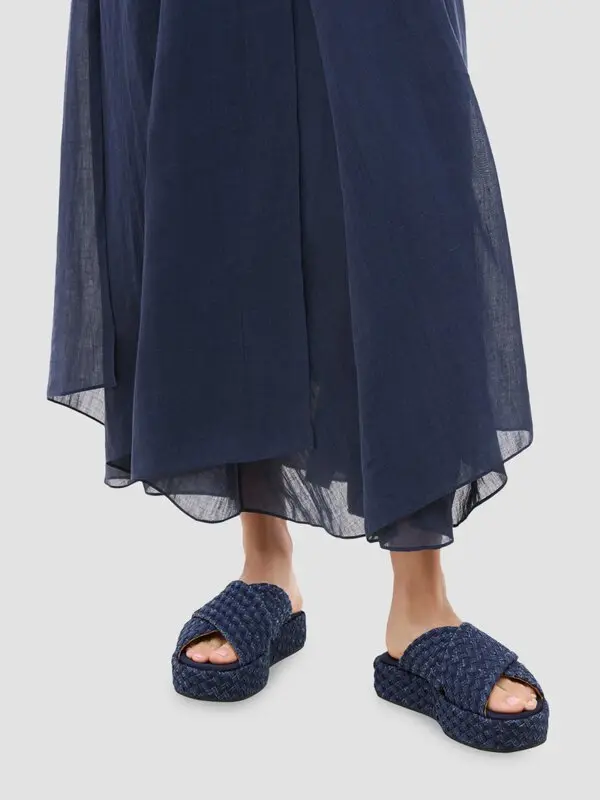 NAGHEDI Laguna Double Weave Denim Platform Sandals