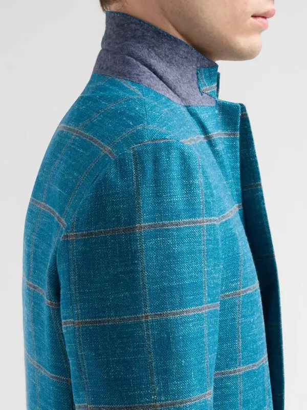 Kiton Windowpane Checked Cashmere-blend Sport Coat