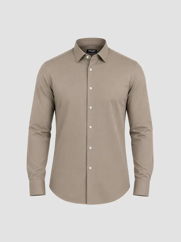 MACEOO Einstein Stretch Shirt - Brown