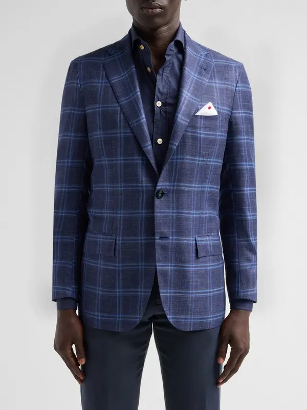 Kiton Cashmere Plaid Single-breasted Sport Coat