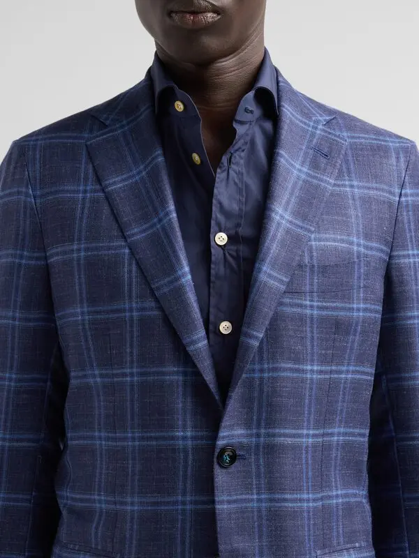 Kiton Cashmere Plaid Single-breasted Sport Coat