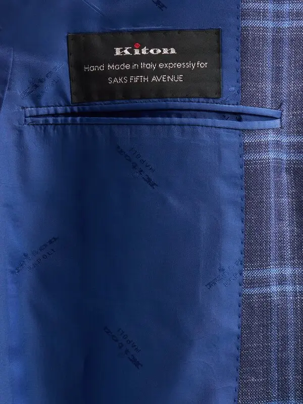 Kiton Cashmere Plaid Single-breasted Sport Coat