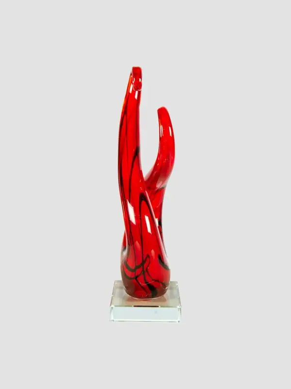DALE TIFFANY Crimson Infinity Glass Sculpture