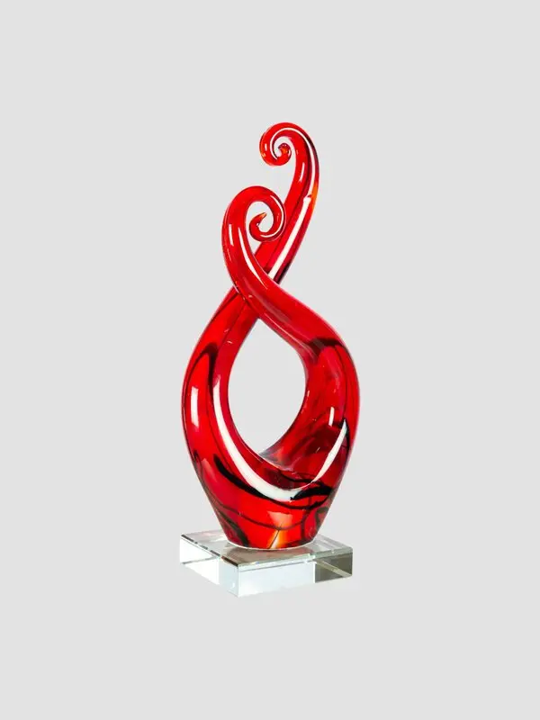 DALE TIFFANY Crimson Infinity Glass Sculpture