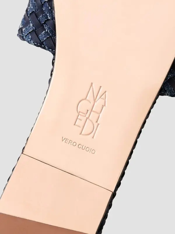 NAGHEDI St. Barths Double Weave Denim Slide Sandals