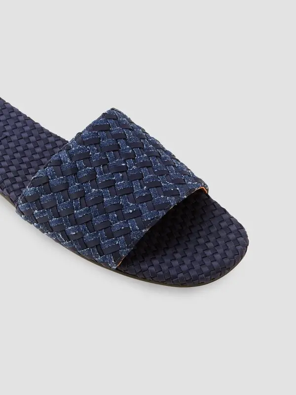 NAGHEDI St. Barths Double Weave Denim Slide Sandals