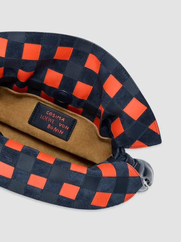 Loewe X Cosima Von Bonin Flaco Mini Check-intarsia & Leather Clutch