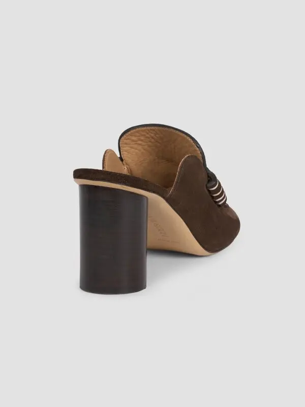 JW Anderson 75mm Suede Penny Loafer-style Mules - Brown