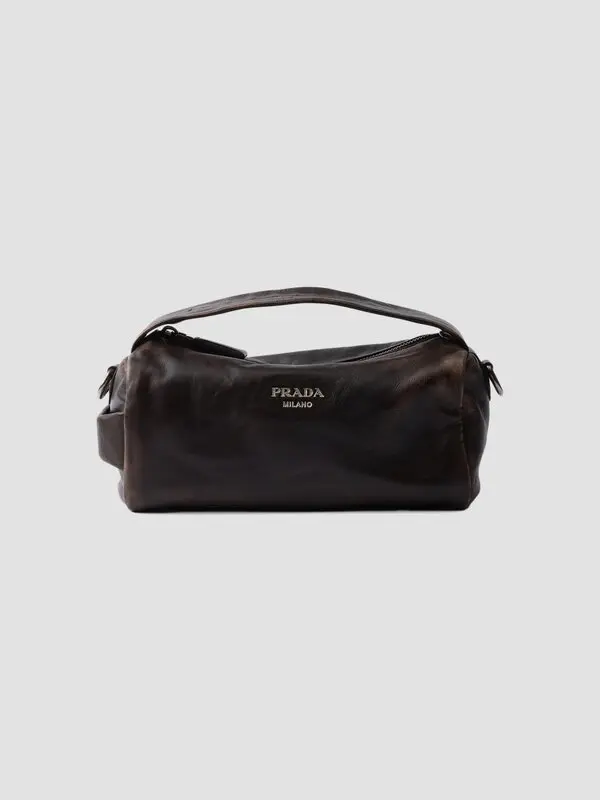 Prada Nappa Leather Shoulder Bag - Brown